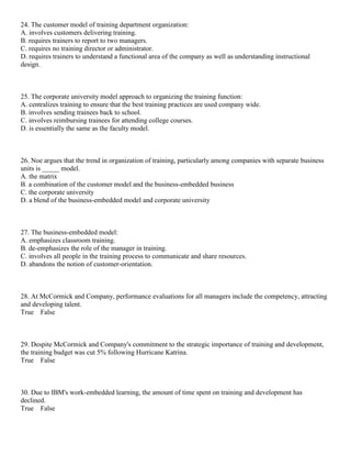 Employee Training And Development 5th Edition Noe Test Bank | PDF