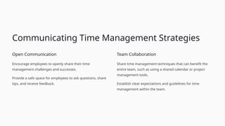 Effective Time Management Employee Training | PPTX