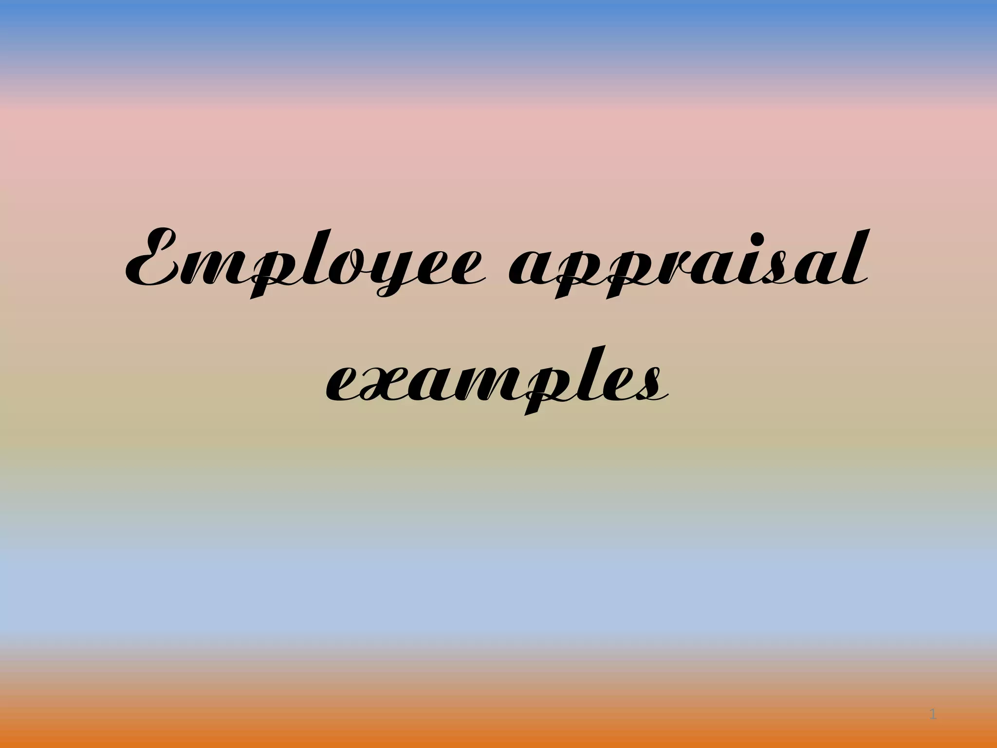 Employee appraisal examples | PPT