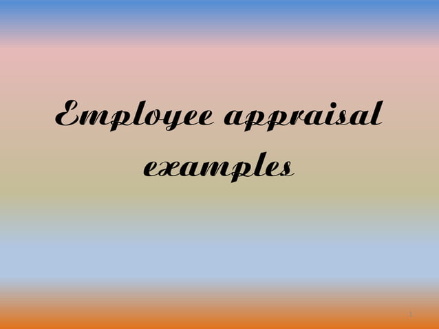 Employee Appraisal Examples employee-appraisal-examples