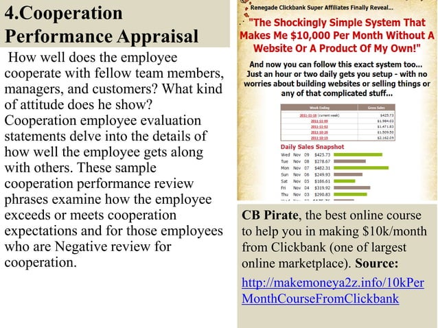 Employee appraisal examples