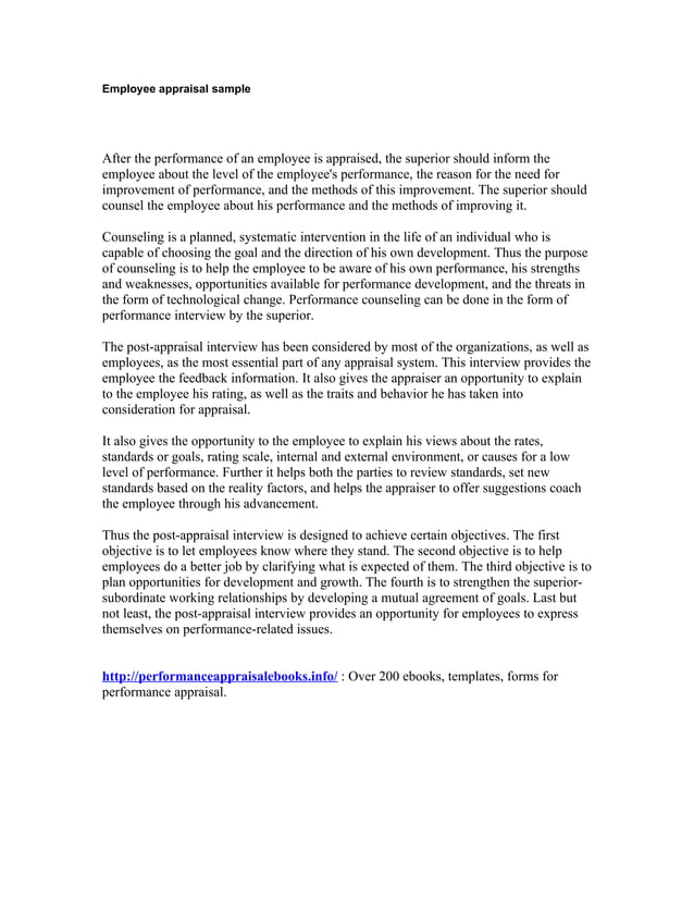 Employee appraisal sample | PDF
