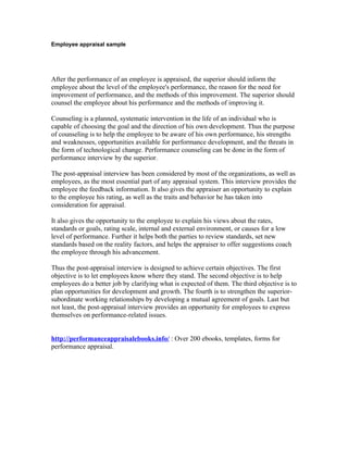 Employee appraisal sample | PDF