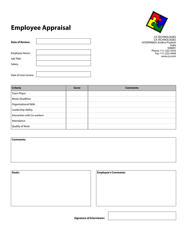 Employee apprisal form | PDF
