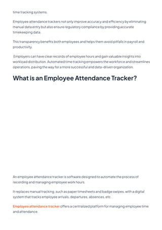 Employee Attendance Tracker Importance And Types.pdf