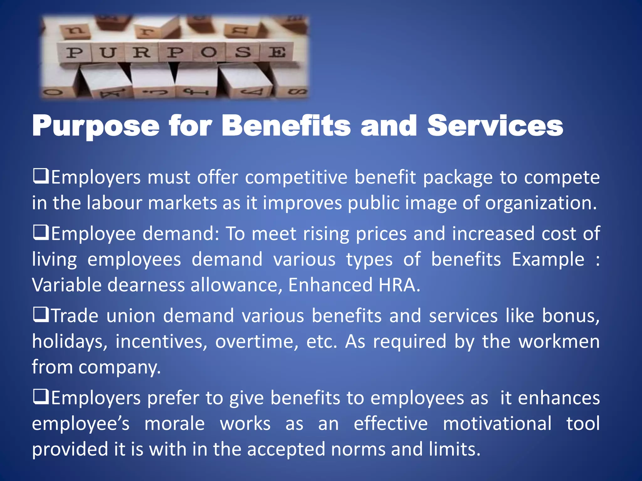 Employee benefits and Services in organization | PPTX