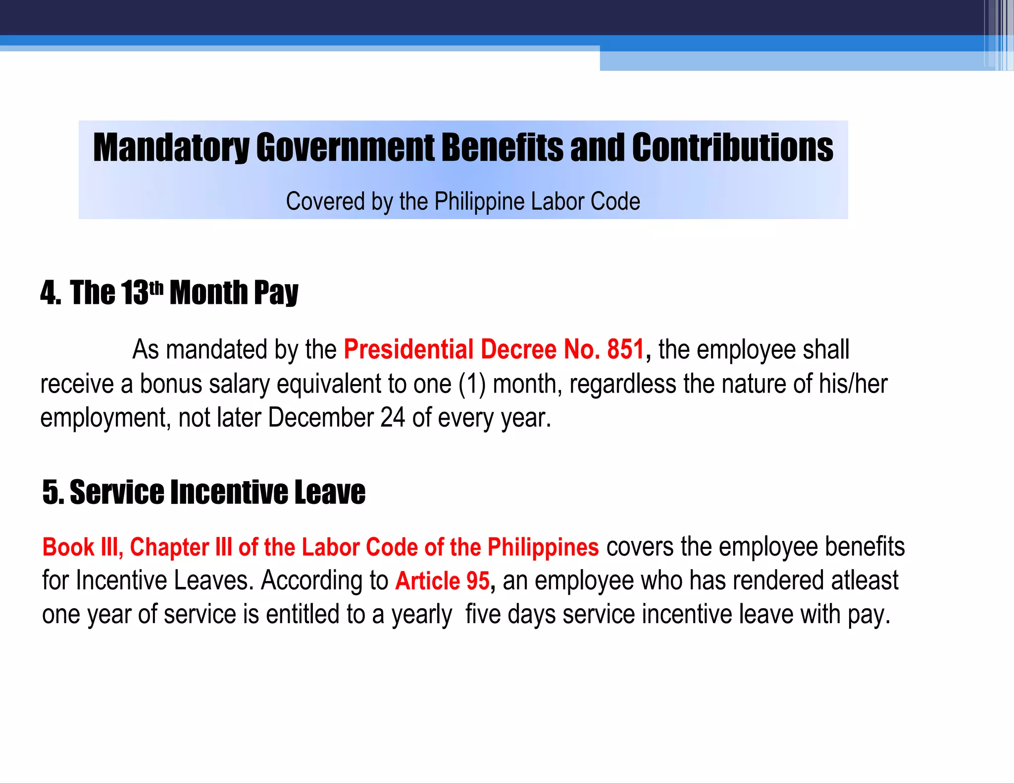 Employee benefits and services (Philippines) | PPT