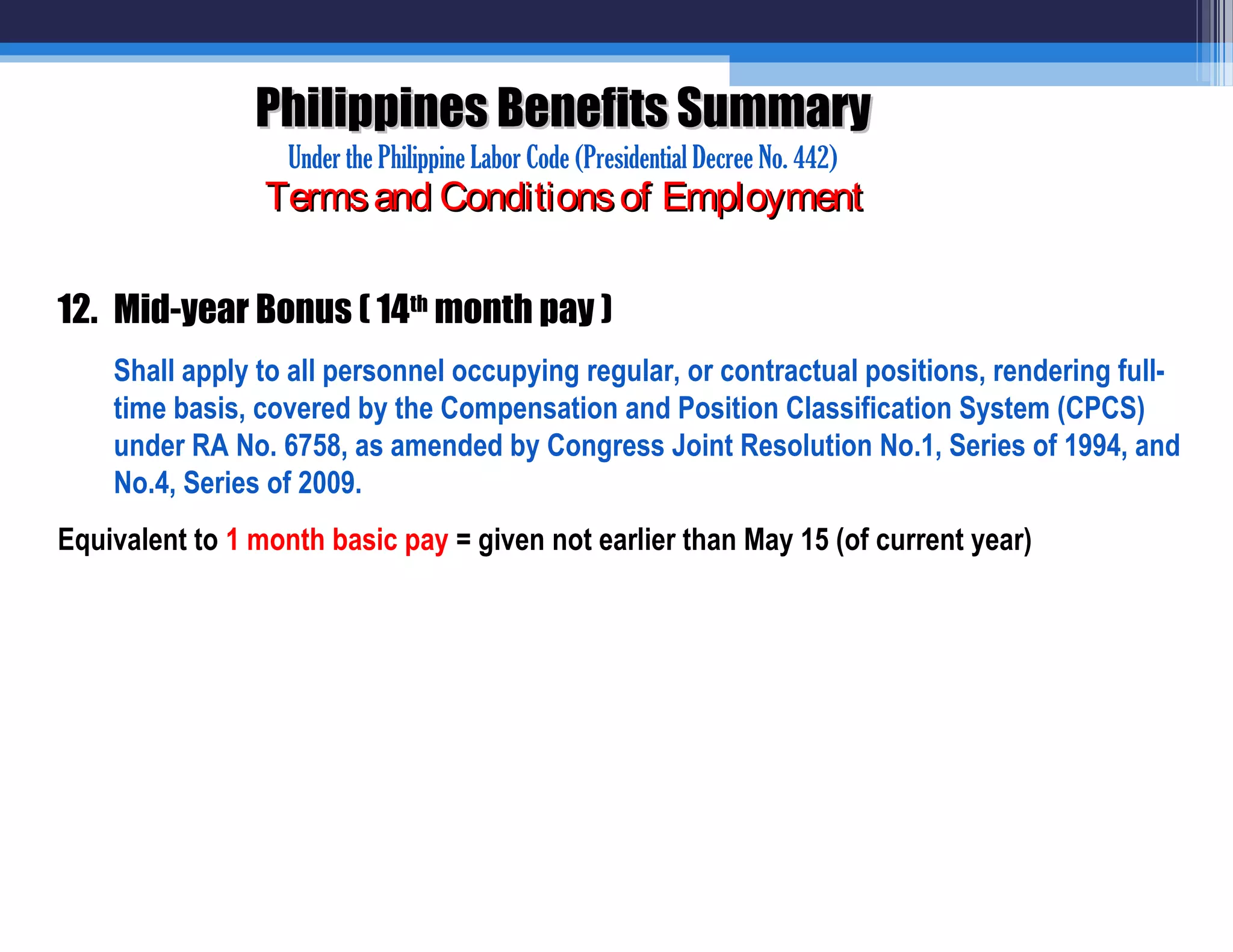Employee benefits and services (Philippines) | PPT