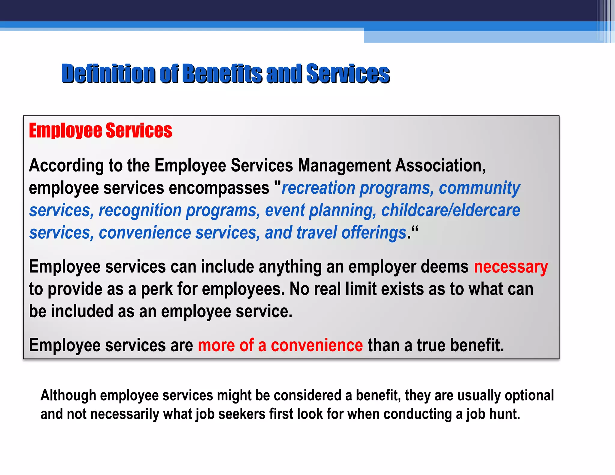Employee benefits and services (Philippines) | PPT