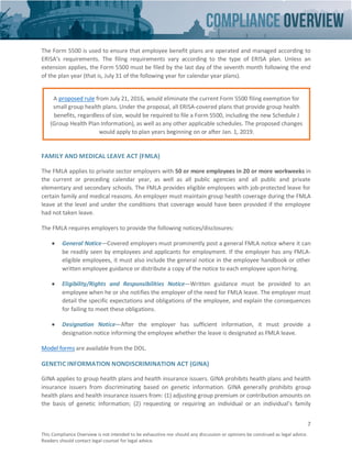 Compliance Overview - Employee Benefits Compliance Checklist for Large Employers | PDF