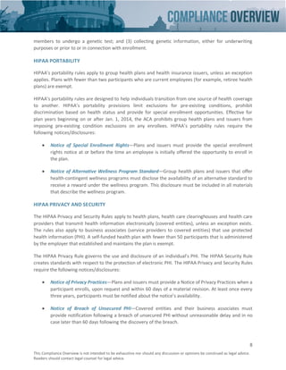 Compliance Overview - Employee Benefits Compliance Checklist for Large ...