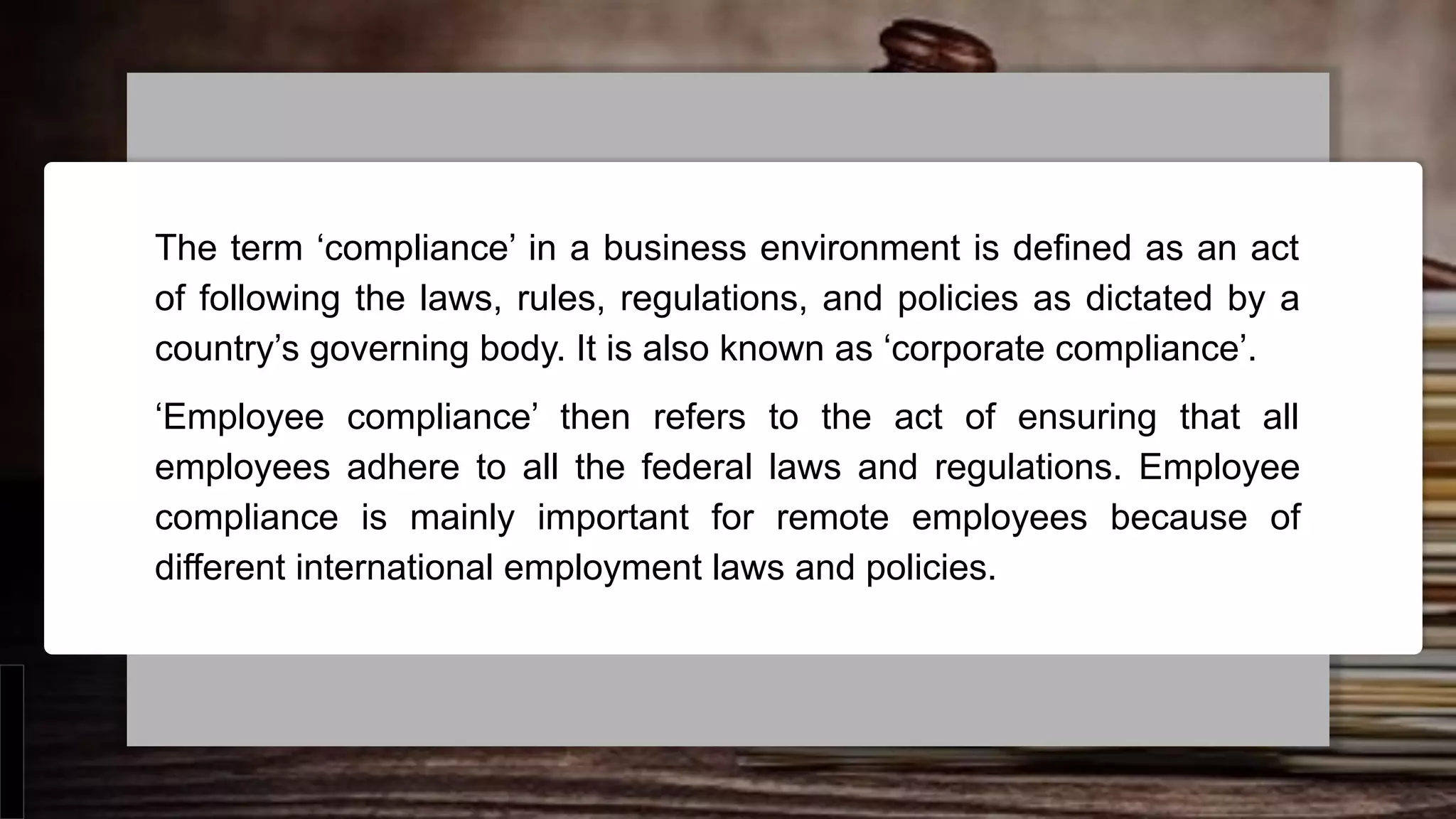 Employee compliance - Meaning and Tips | PDF