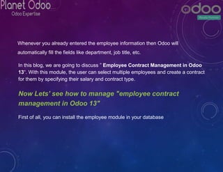 Employee contract management in odoo 13 | PPT