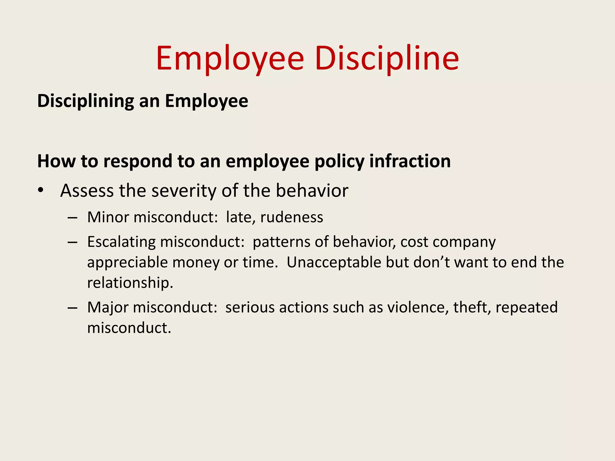Employee discipline and termination | PPTX