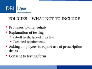 Employee Drug Testing: Effective Workplace Policies | PPT