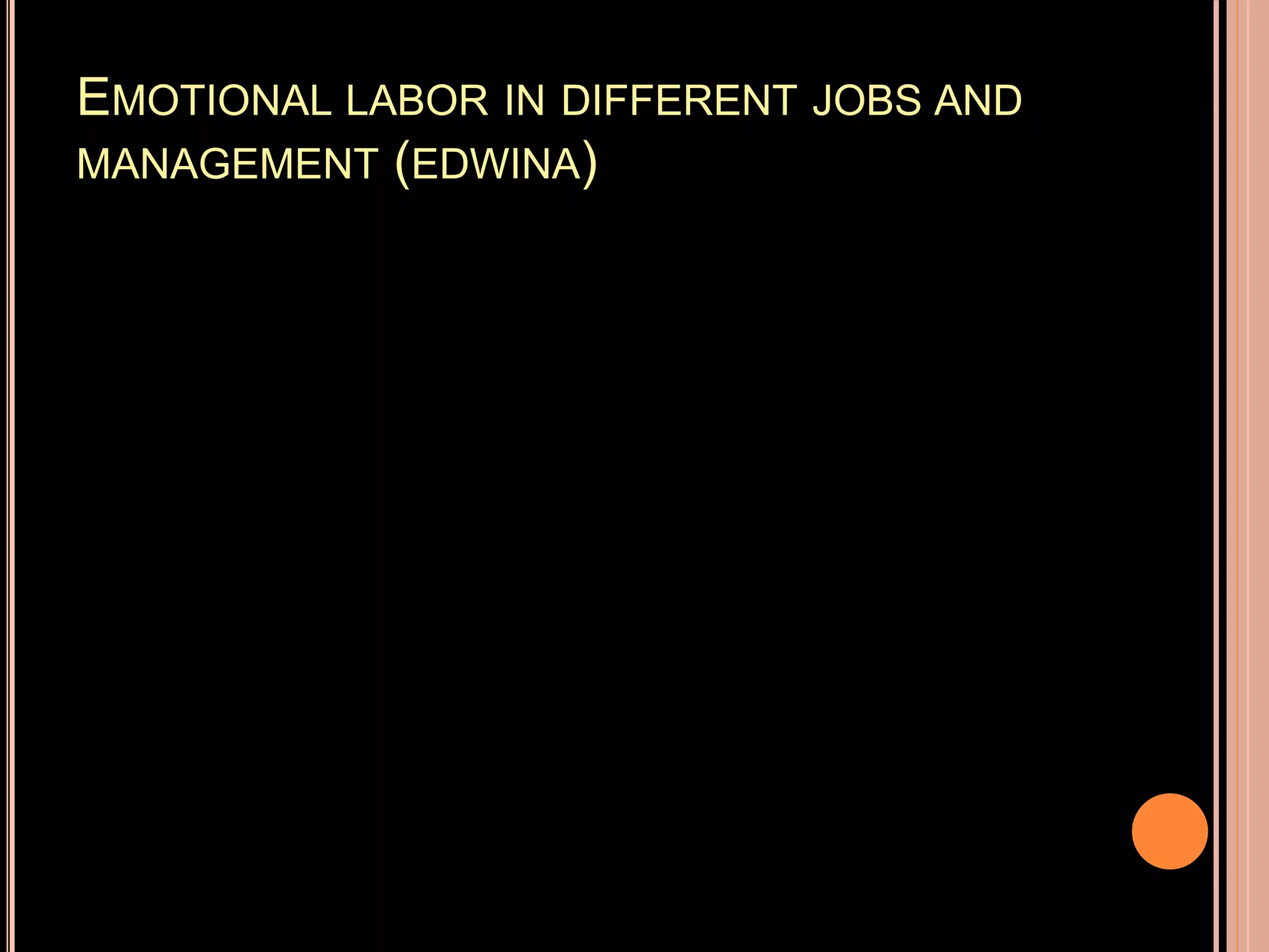 Employee emotional labor | PPTX
