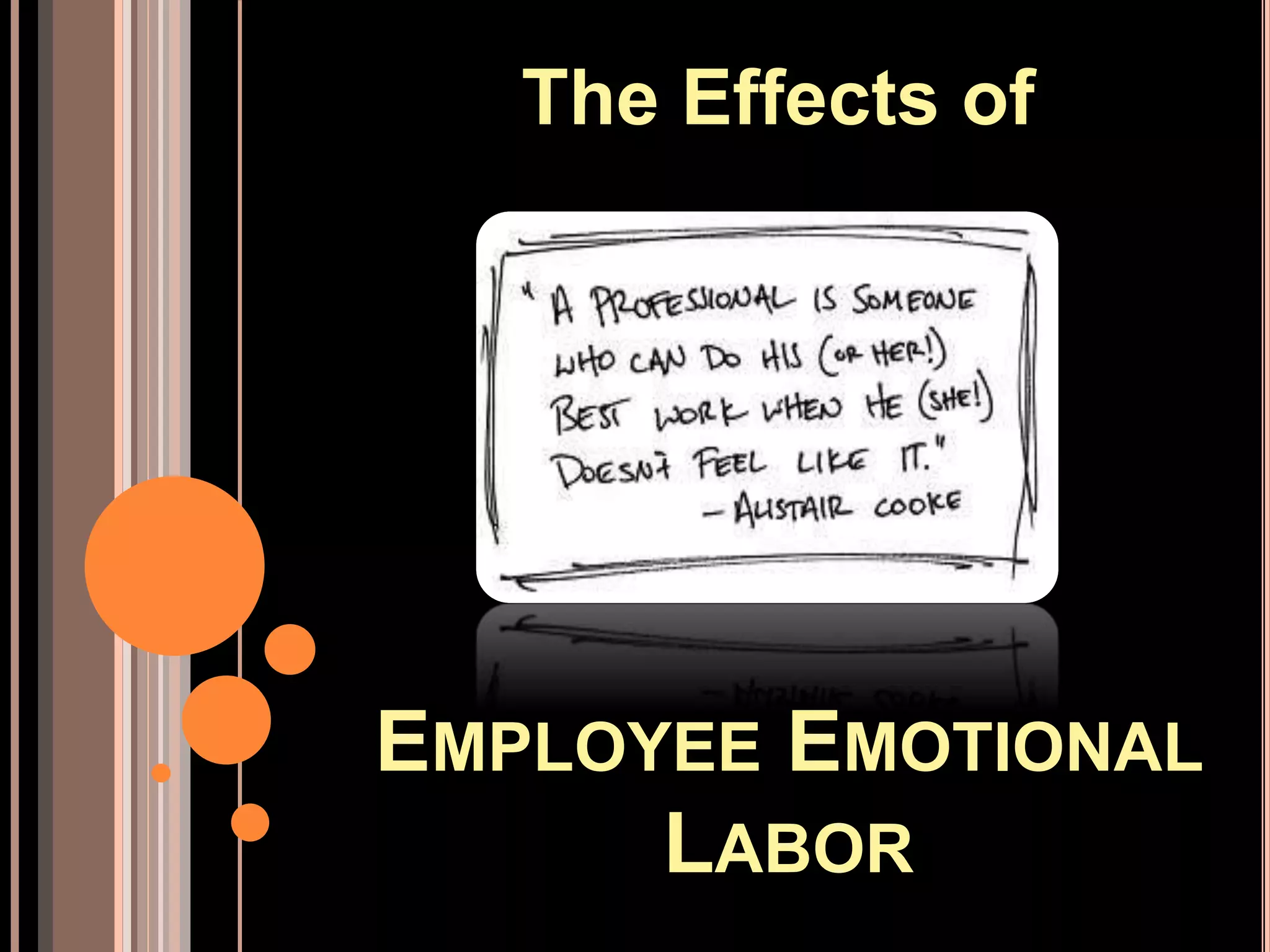 Employee emotional labor | PPTX
