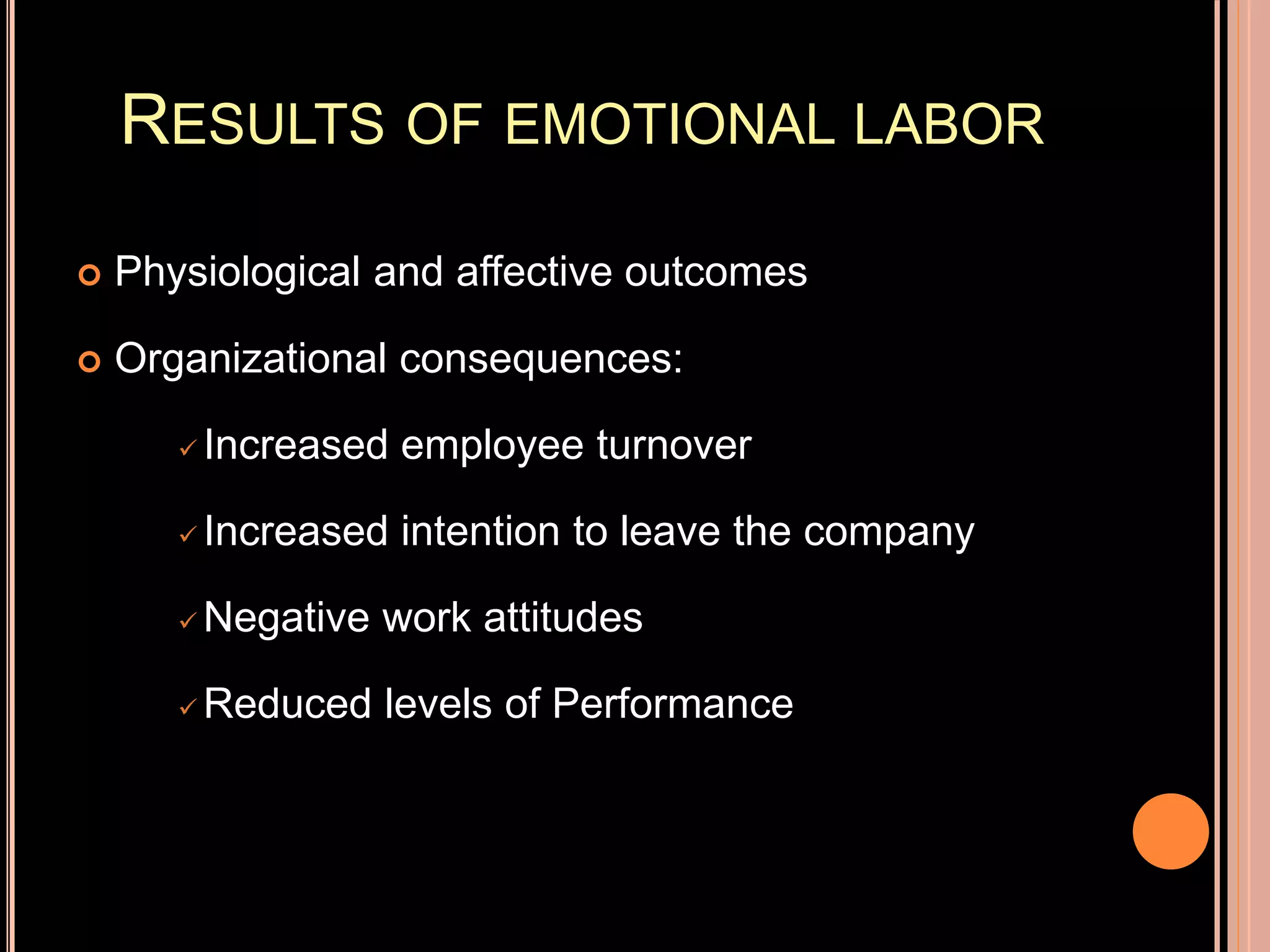 Employee emotional labor | PPTX