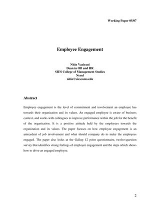 Employee Engagement Working Paper | PDF