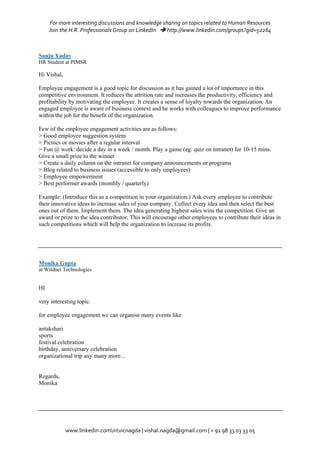 Employee Engagement Activities | PDF