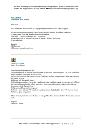 Employee Engagement Activities | PDF