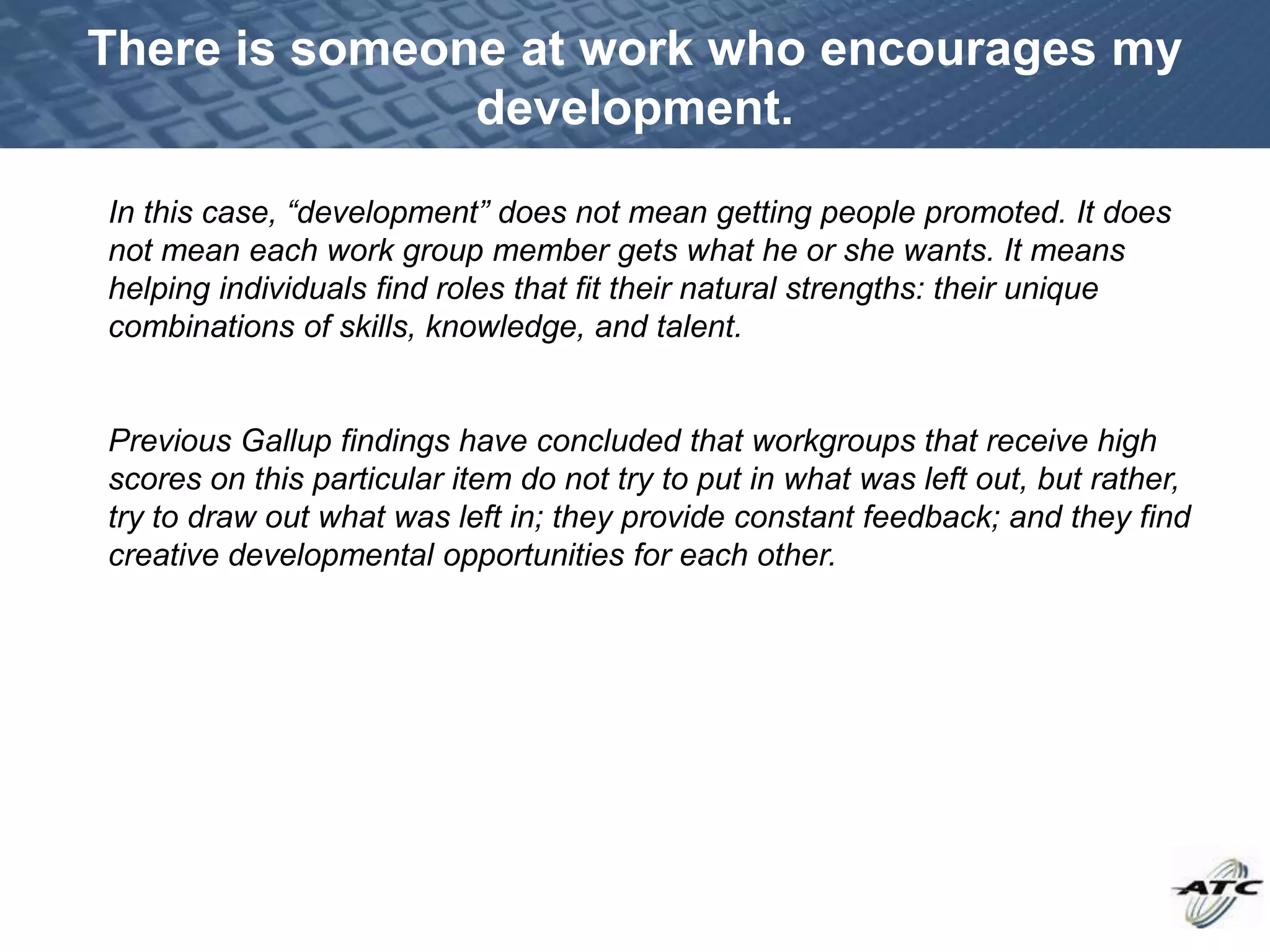 Employee engagement gallup survey questions | PPTX