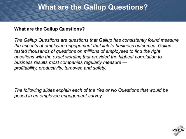 Employee engagement gallup survey questions | PPTX | Human Resources ...