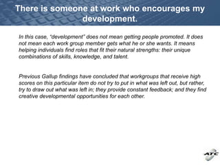 Employee engagement gallup survey questions | PPTX