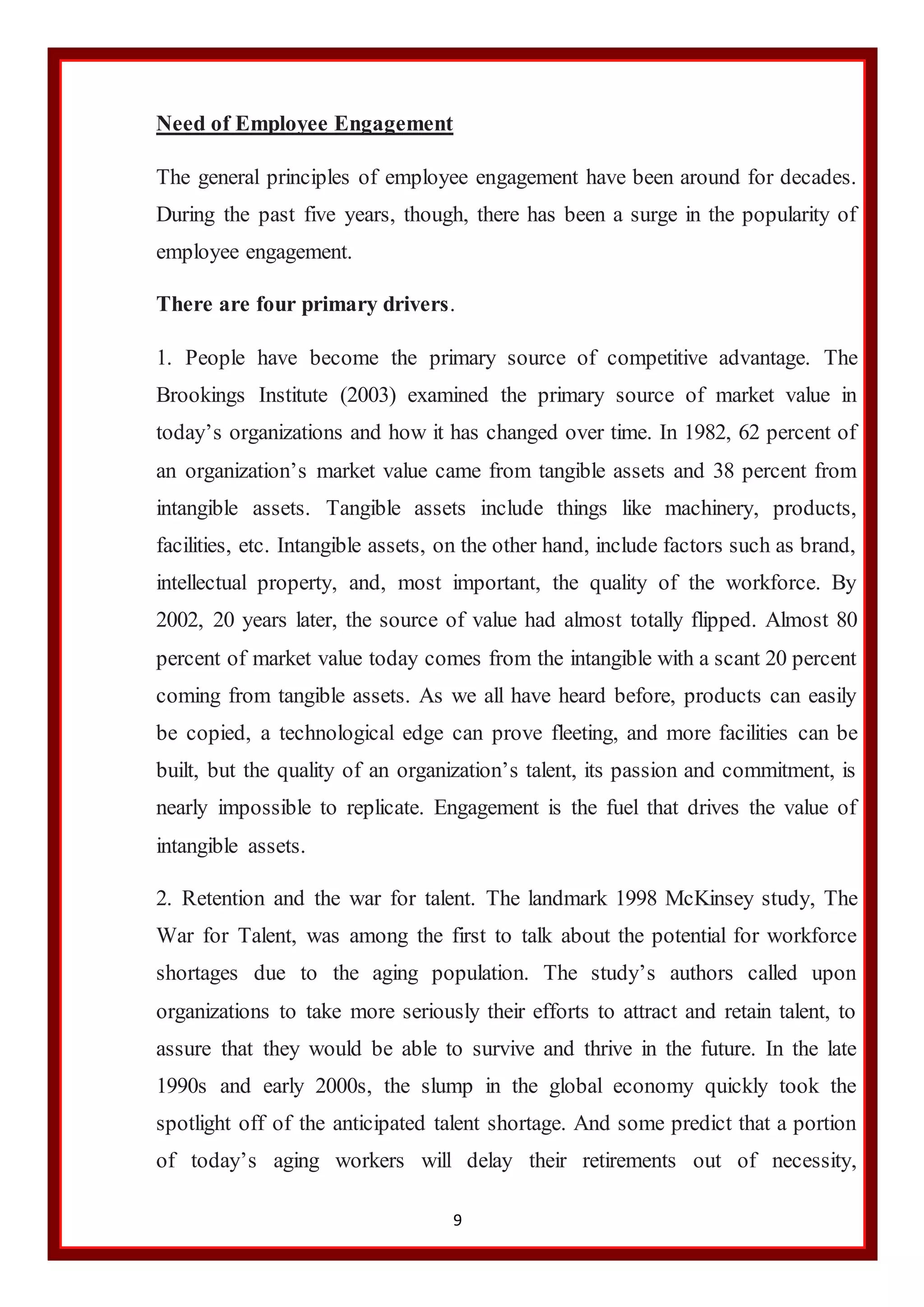 Employee engagement hdfc bank | DOCX