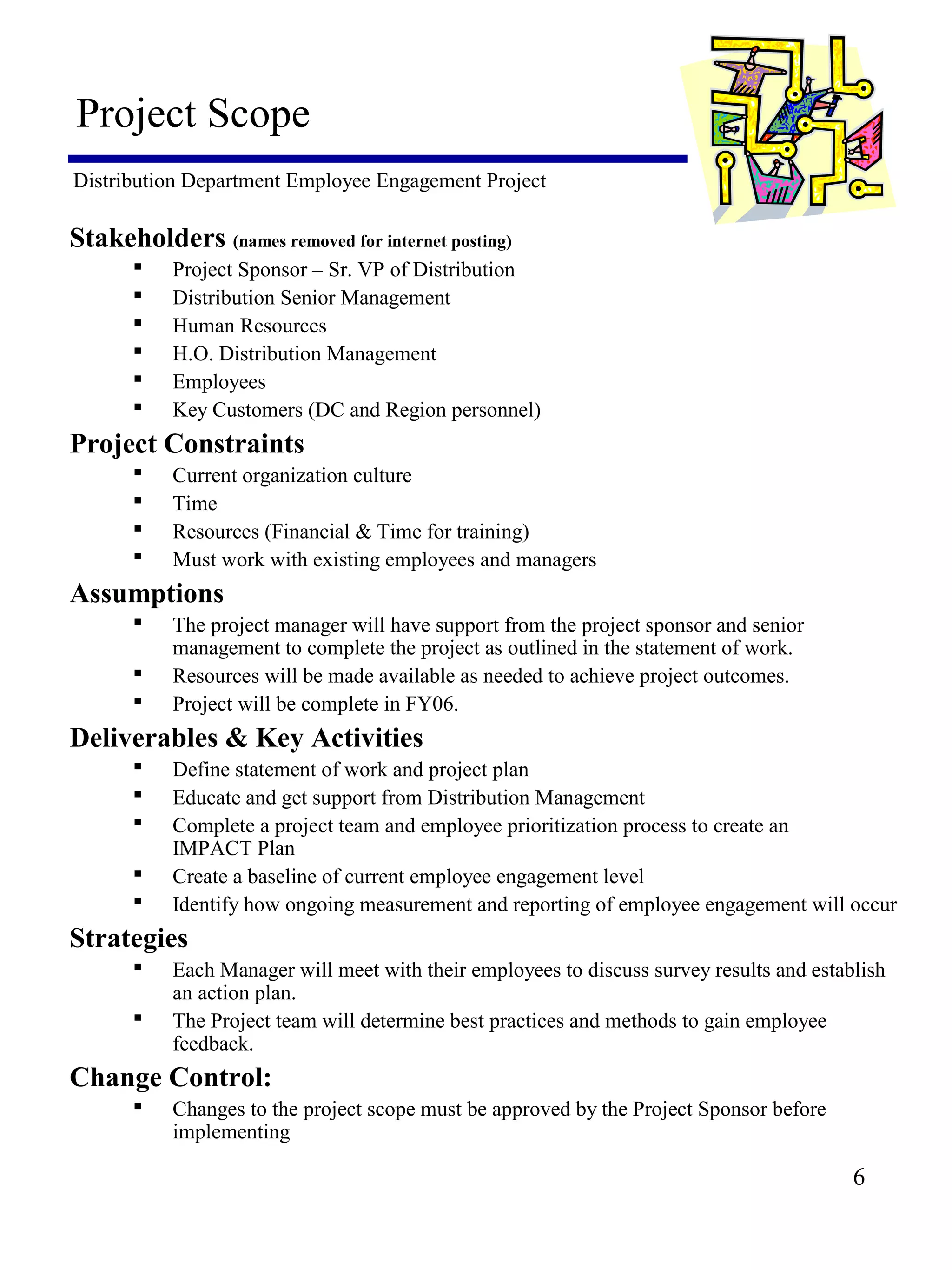 Employee engagement project statement of work | PPT
