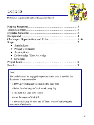 Employee engagement project statement of work | PPT