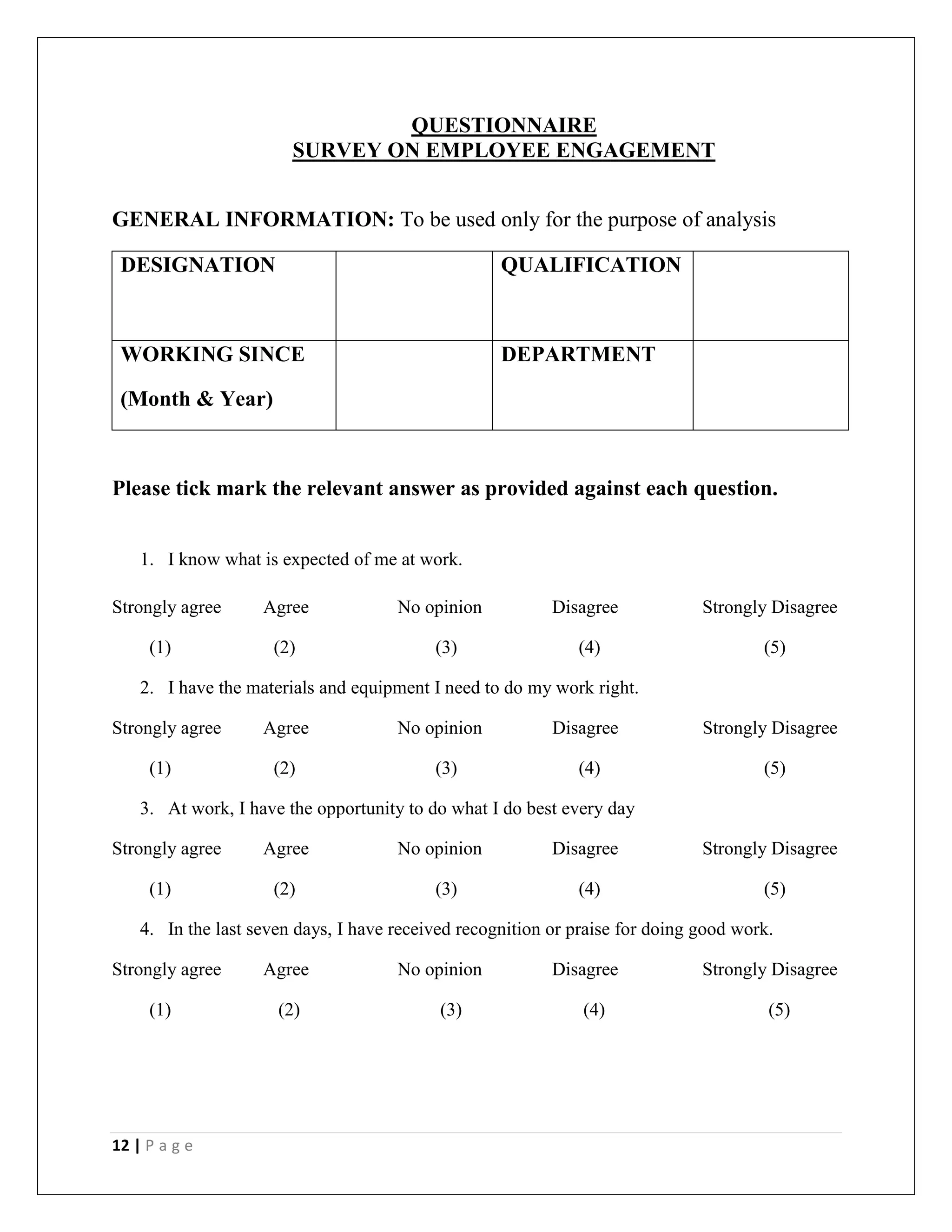 Employee engagement report | DOCX