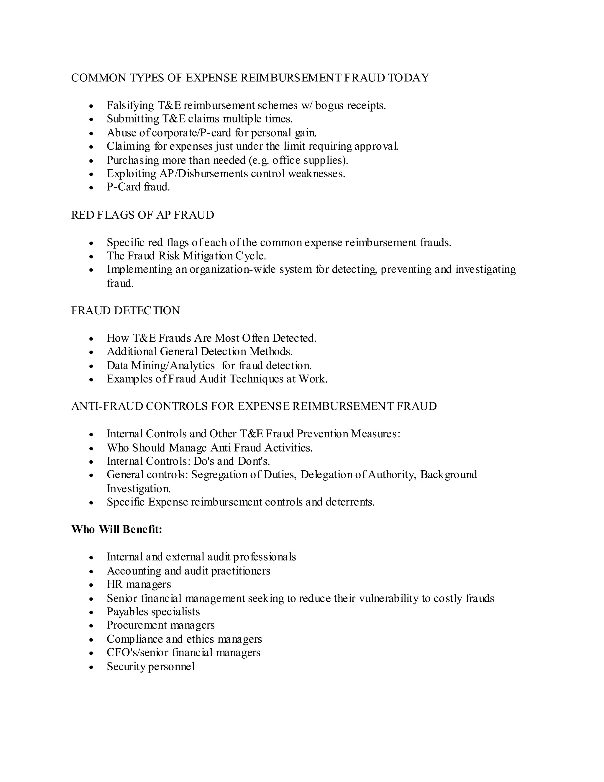 Employee expense reimbursement fraud | PDF