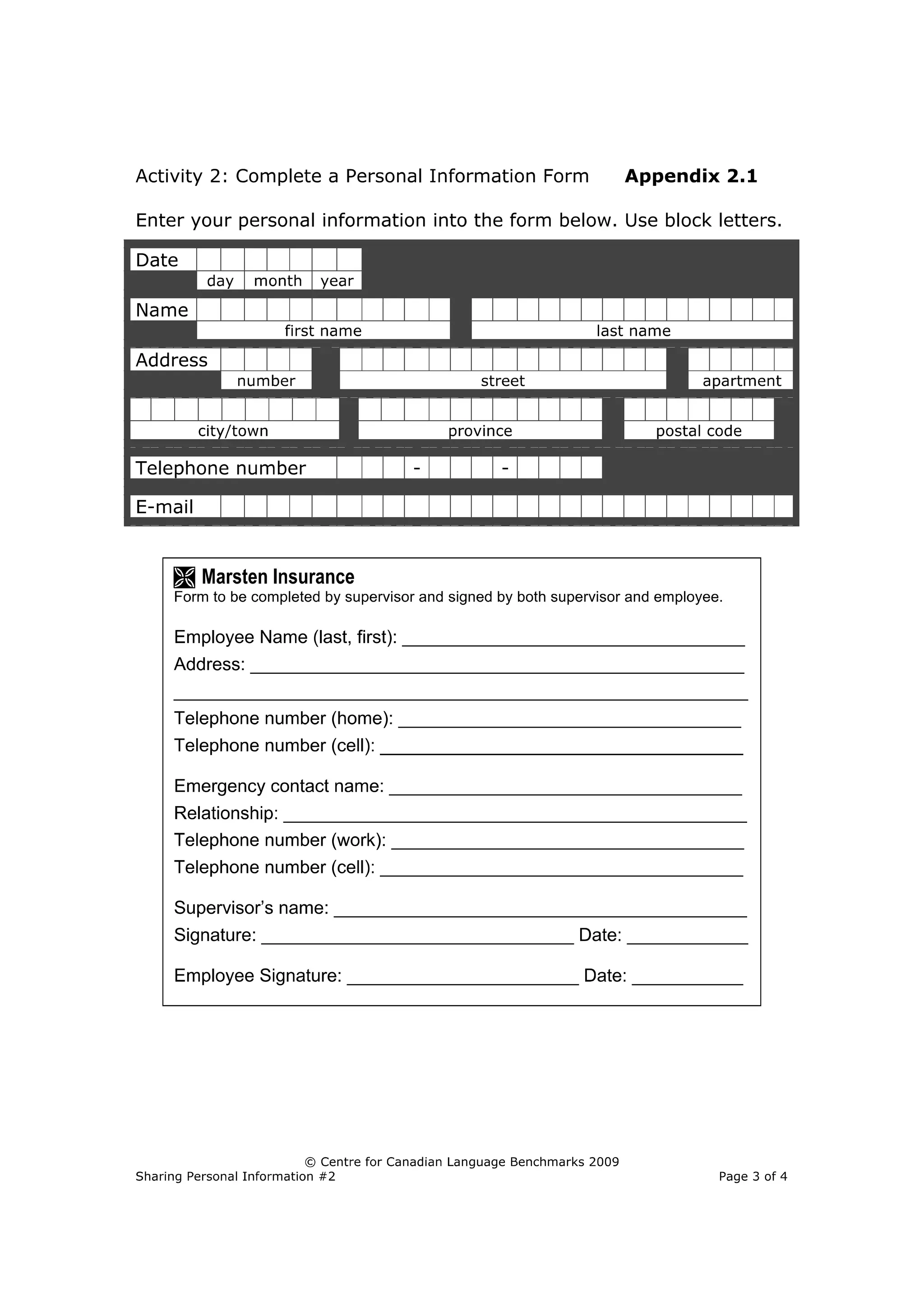 Employee form | PDF