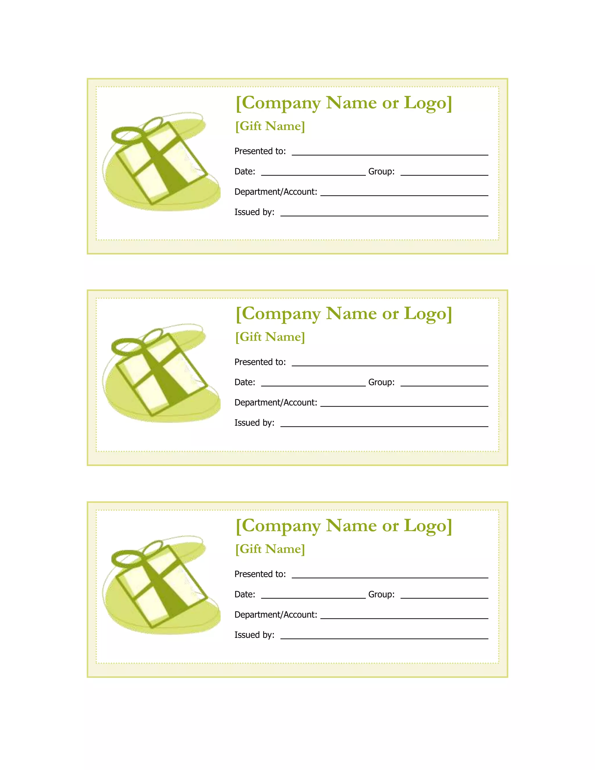 Employee Gift Certificate | DOCX