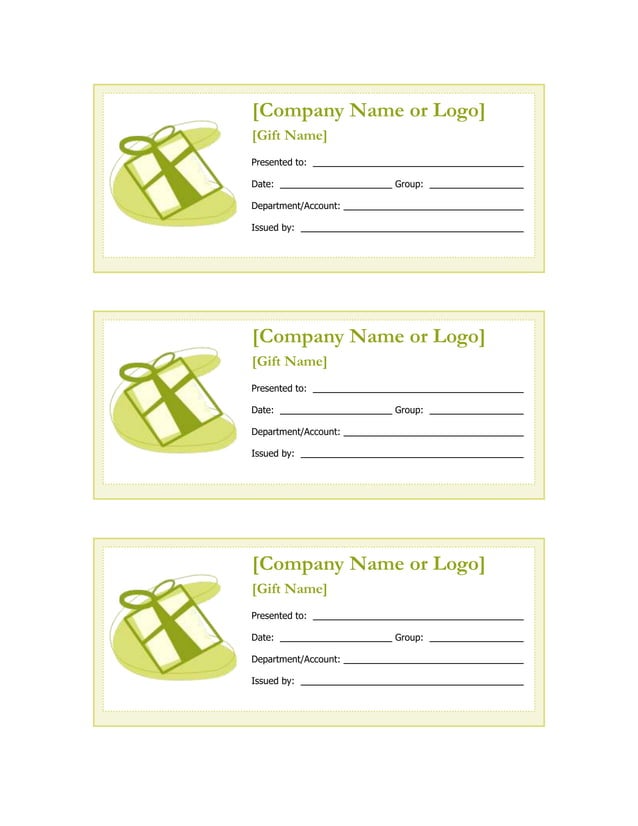Employee Gift Certificate | DOCX