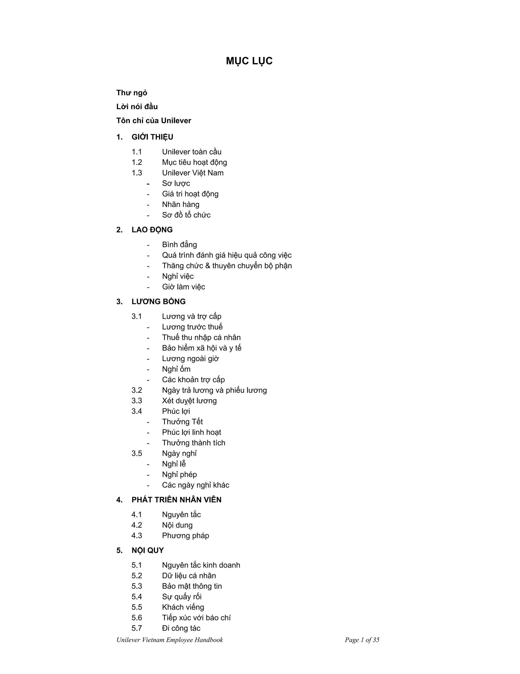 [References];[Unilever Employee handbook] | DOC