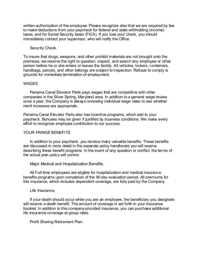 Employee handbook template