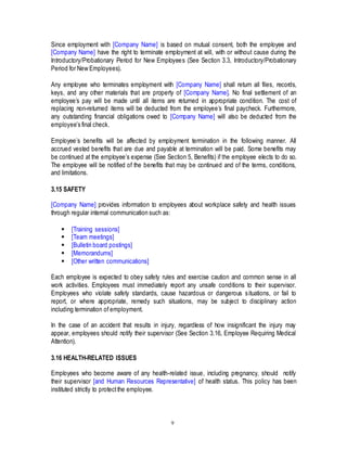 Employee handbook template 0777 | PDF