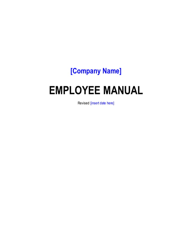 Employee handbook template 0777 | PDF