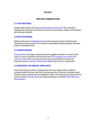 Employee handbook template 0777 | PDF