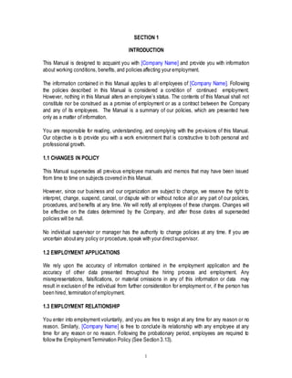 Employee handbook template 0777 | PDF