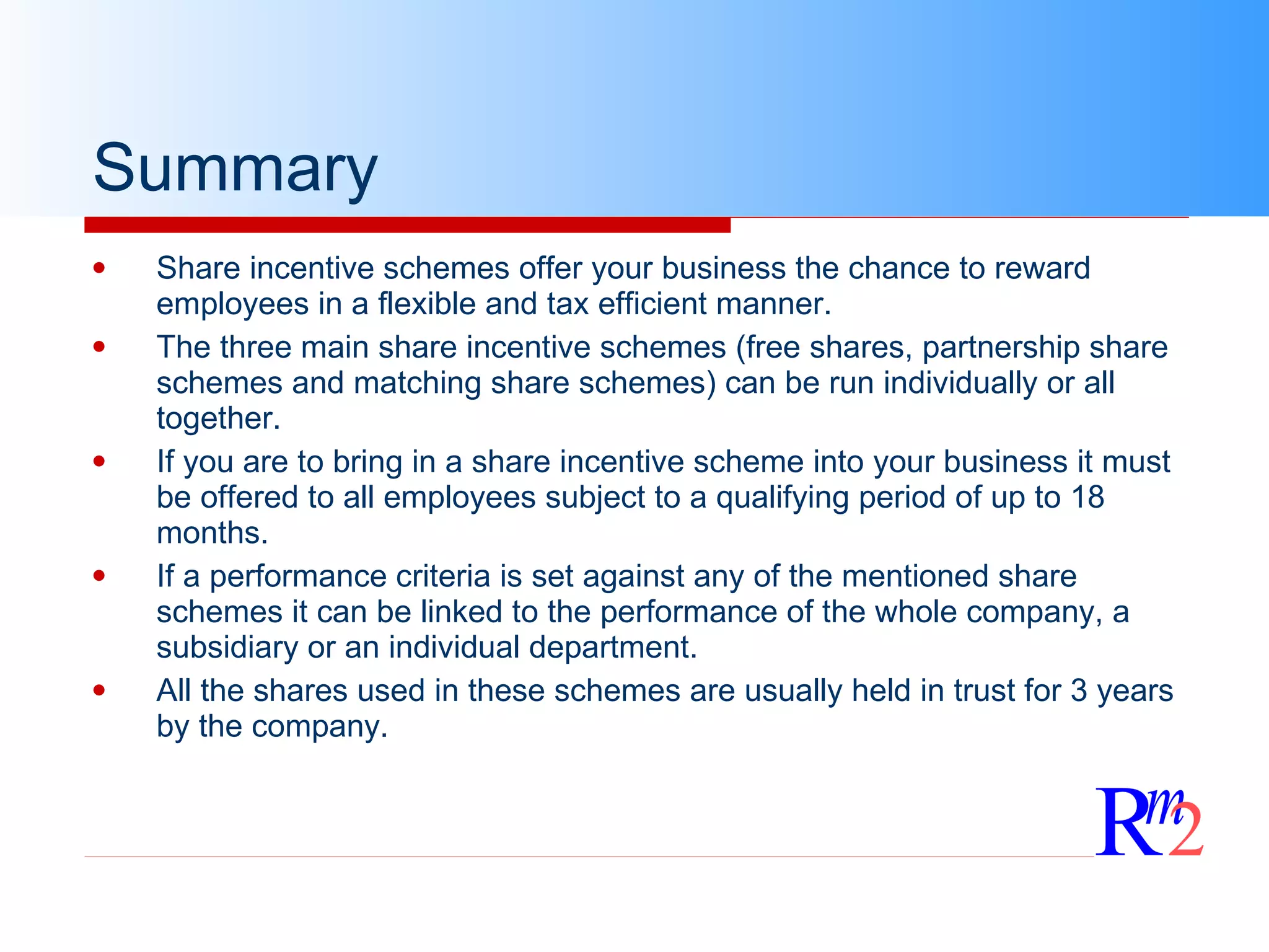 Employee Incentives And Share Incentive Plans | PPT