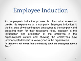 Employee Induction– 1st step of welcoming new employees! | PPTX