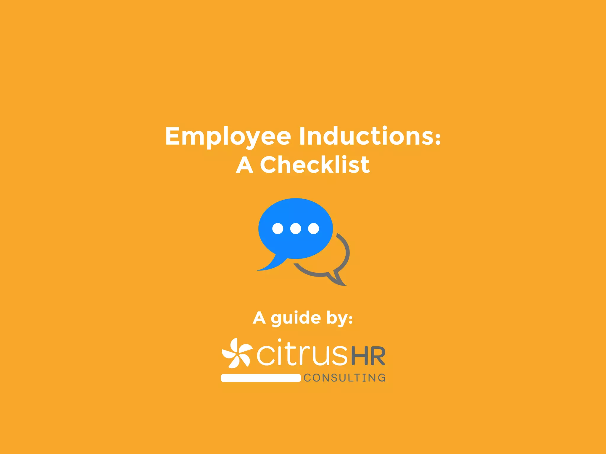 Employee inductions, A Checklist by citrusHR consulting | PDF
