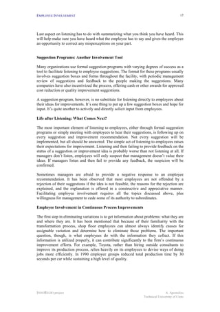 Employee involvement | PDF | Human Resources | Business