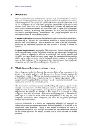 Employee involvement | PDF | Human Resources | Business