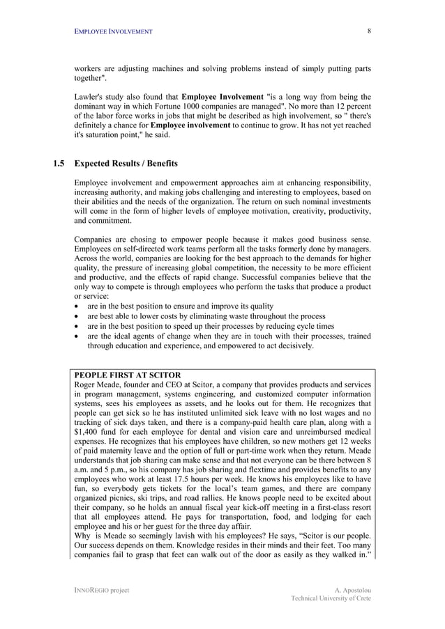 Employee involvement | PDF | Human Resources | Business