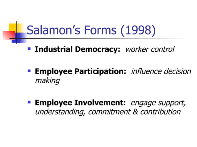 Employee involvement participation | PPT