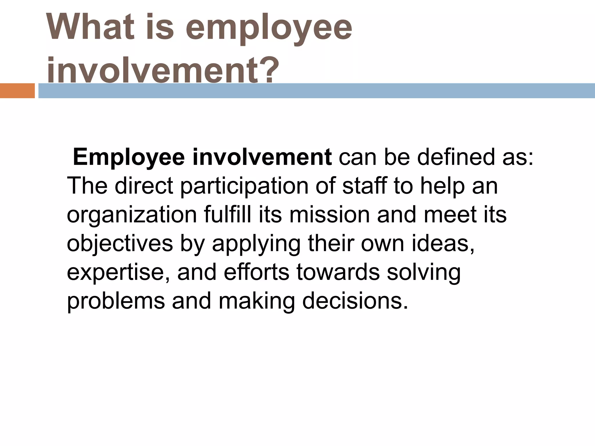 Employee involvement ppt | PPTX